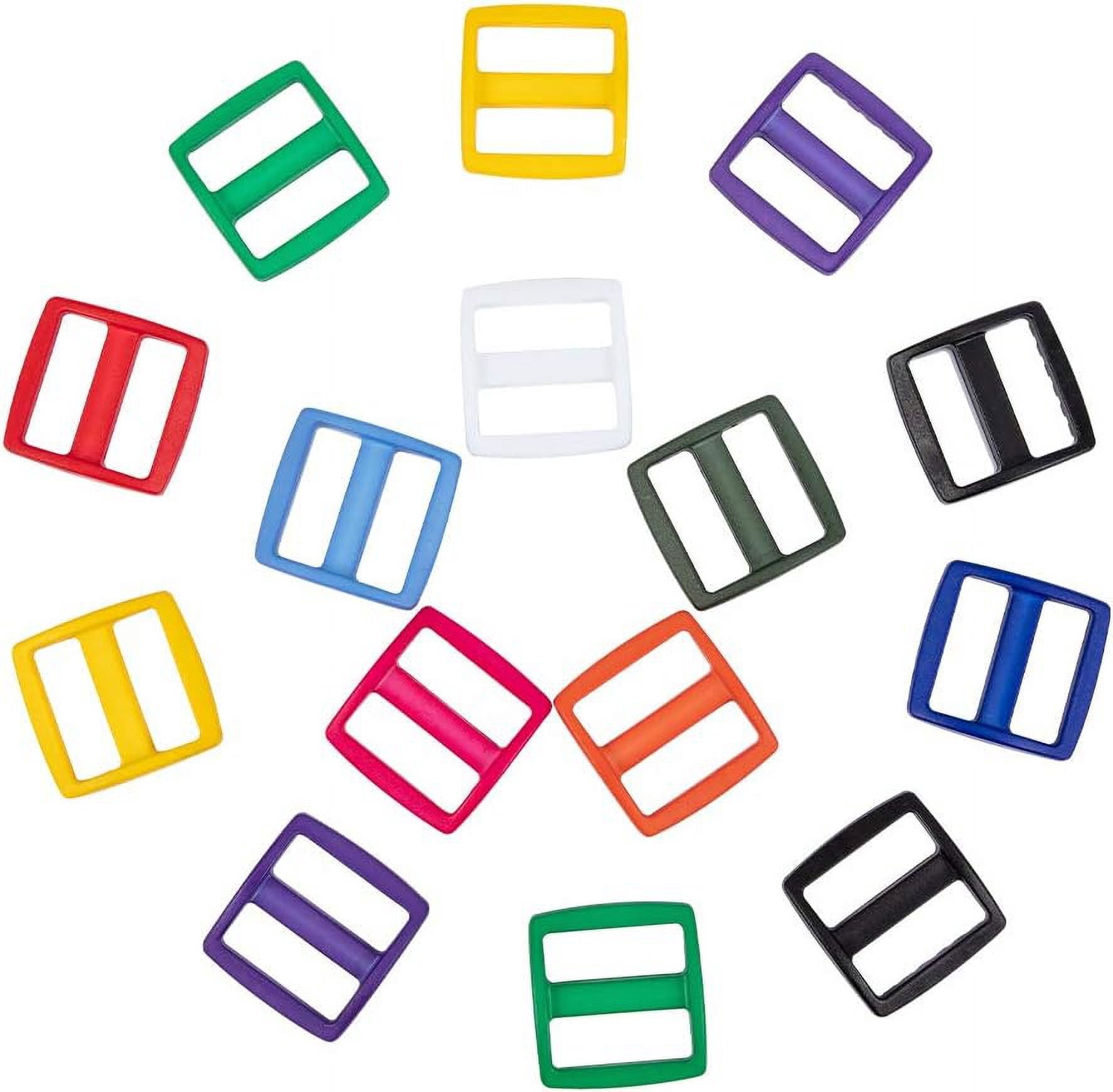 66 Pcs Plastic Slides Buckle 11 Colors Rectangle Slide Buckles for ...