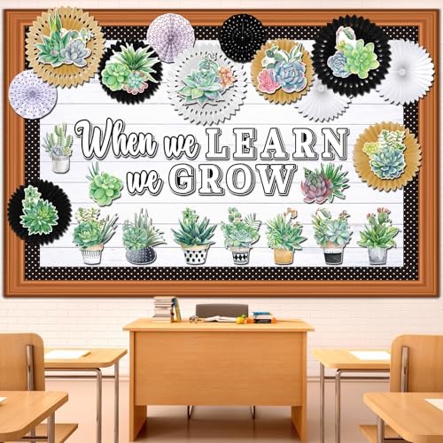 66 Pcs Succulents Potted Bulletin Board Set Plant Bulletin Board ...