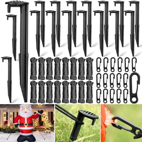 66 Pieces Inflatable Stakes and Tethers, Festival Landscape Anchoring ...