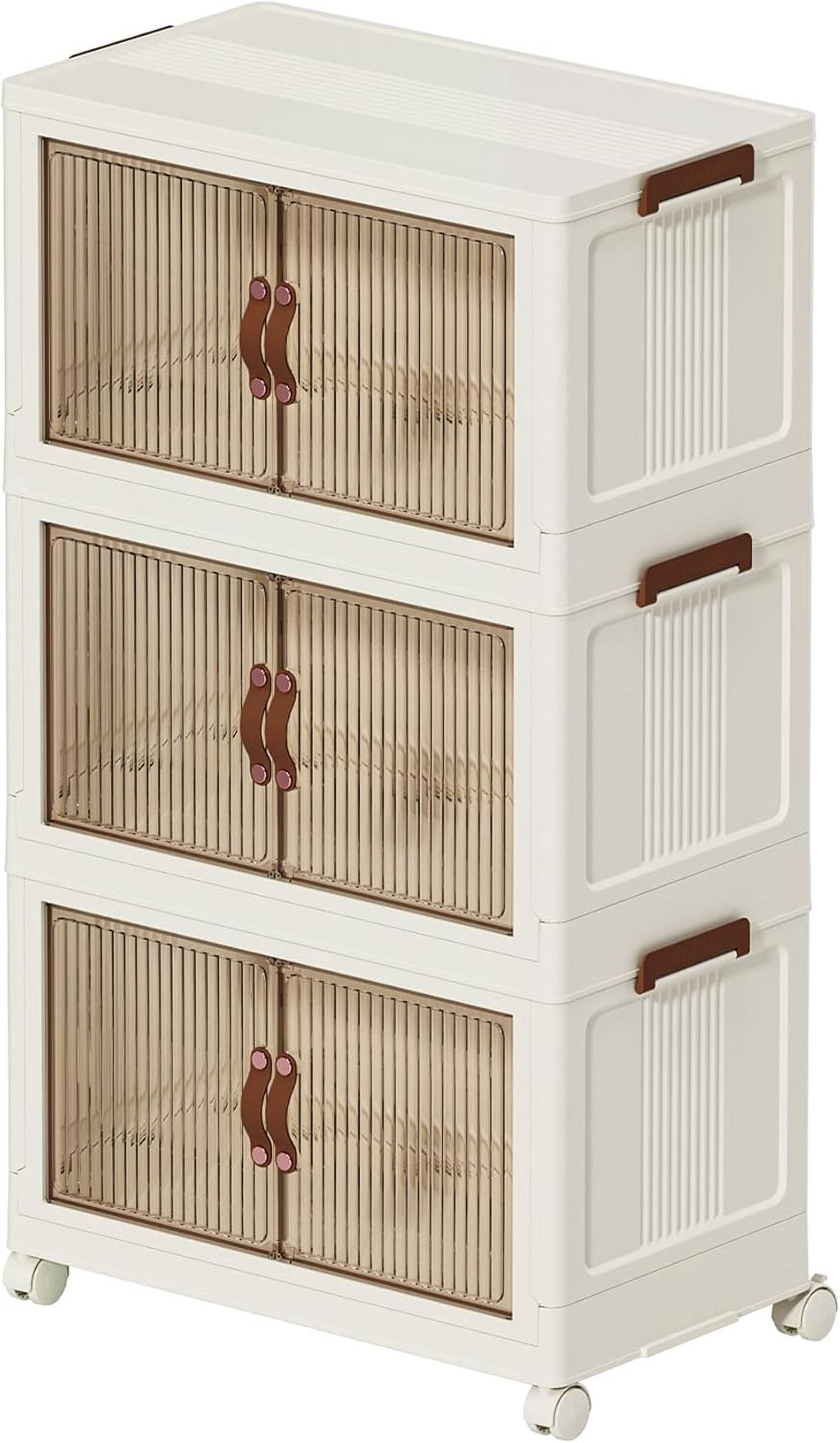 66 QT Large Plastic Storage Bins with Lids Open Front, Stackable ...