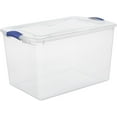 66 Qt. Clear Plastic Latch Box, Blue Latches with Clear Lid - Walmart.com