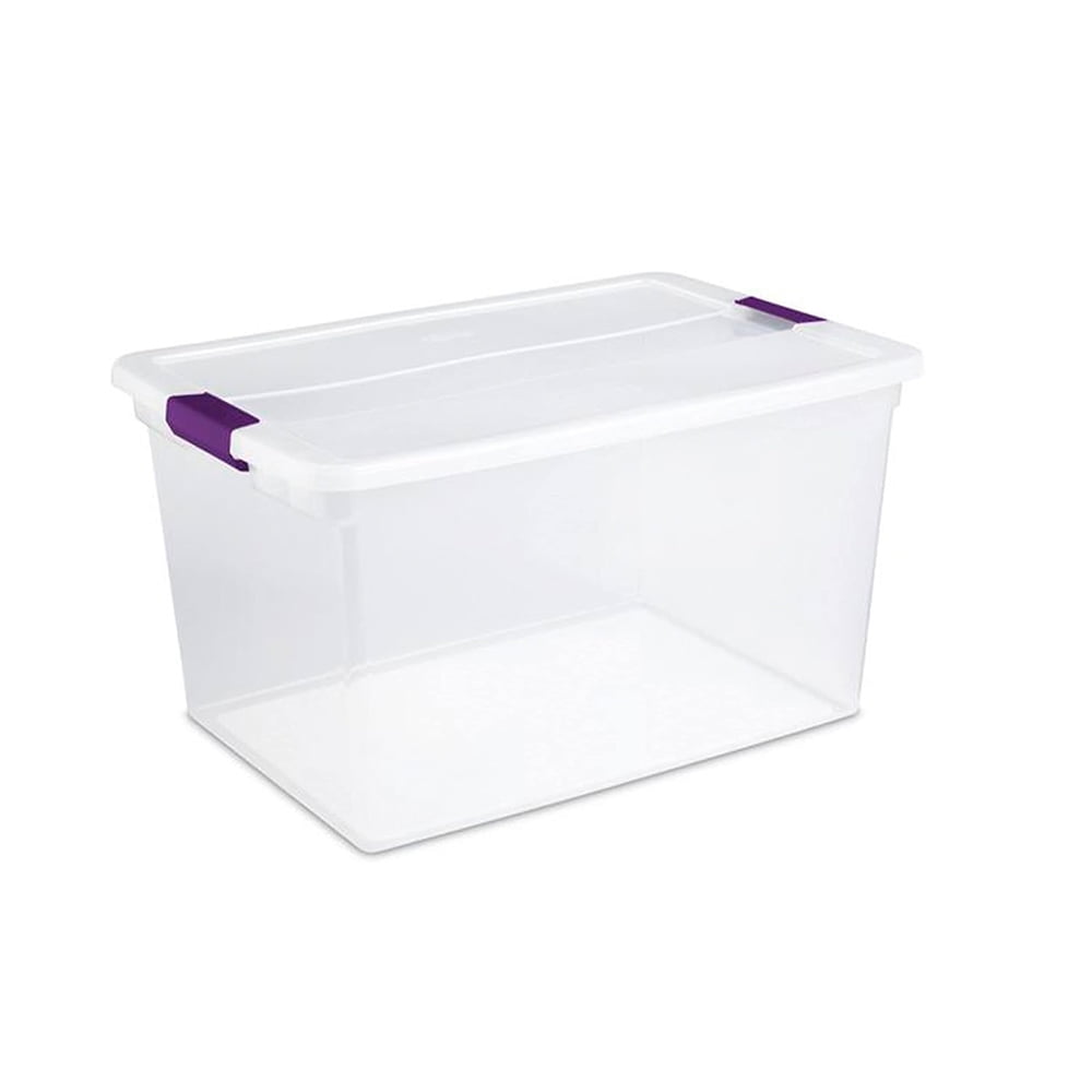 66 Qt Latch Storage Box, Clear View Stackable Bin with Latching Lid ...