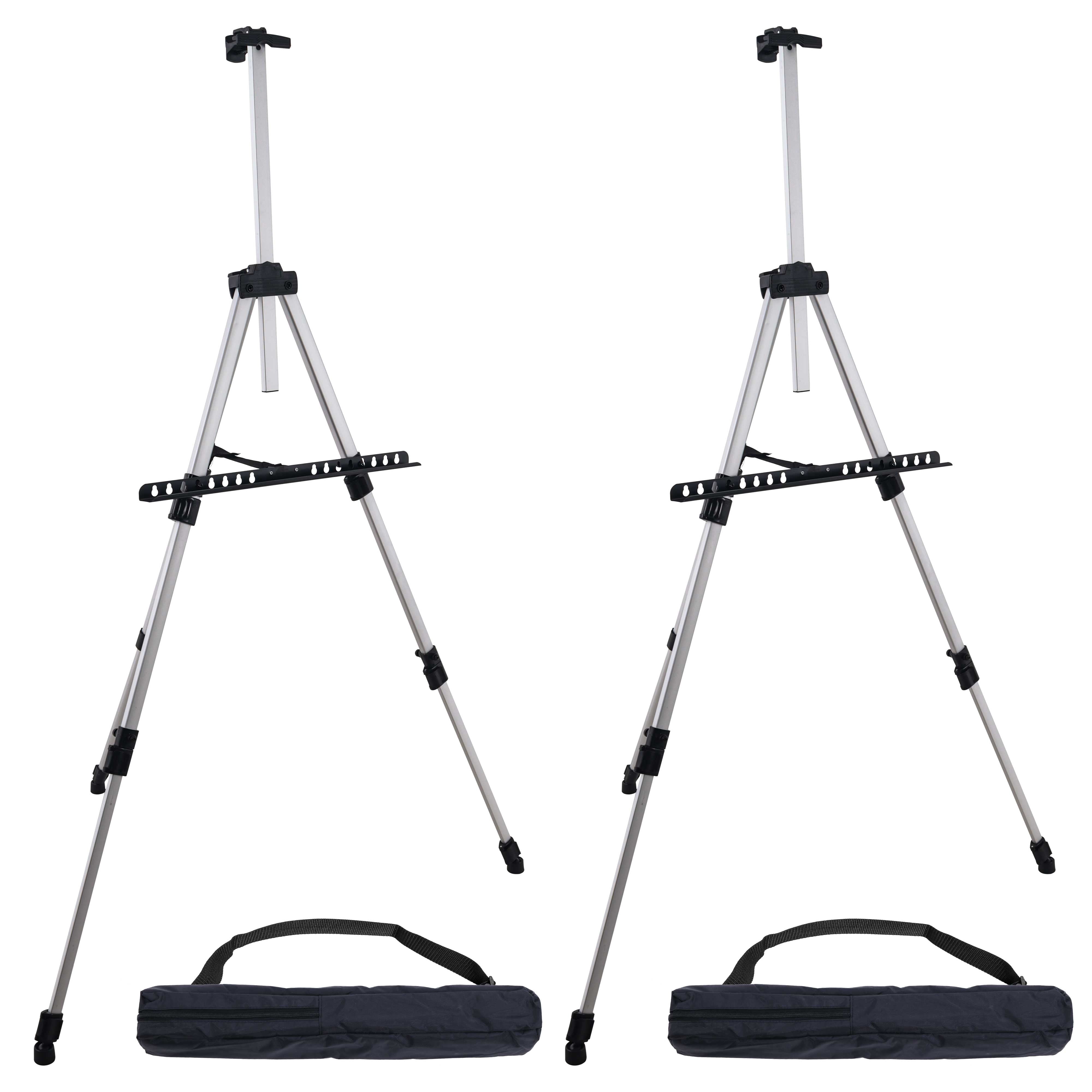 66" Silver Aluminum Tripod Artist Field Display Easel Stand (Pack of 2 ...