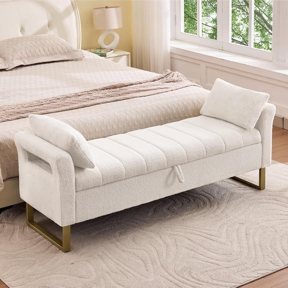 66'' Storage Bench for Bedroom, End of Bed Storage Bench King Size ...