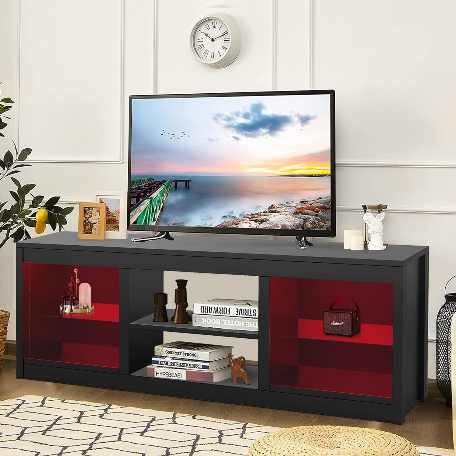 66" TV Stand up to 75 Inch TV, Entertainment Center with Adjustable ...