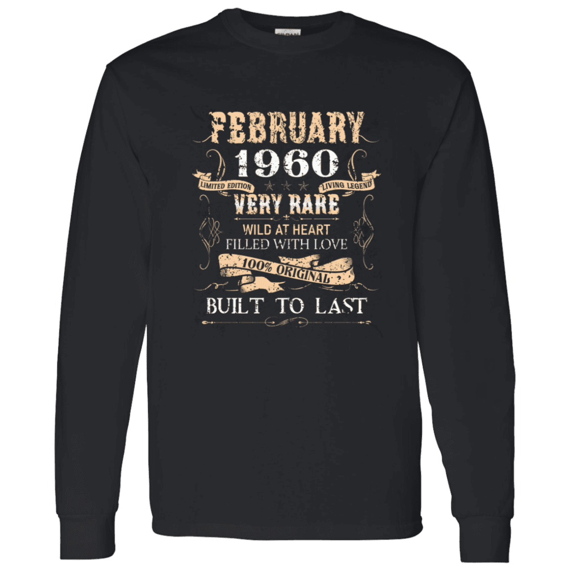66 Years Old 66Th Birthday Vintage February 1960 Long Sleeve Shirt ...