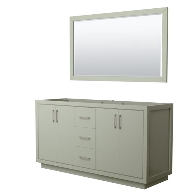 66 in. Icon Double Bathroom Vanity, Light Green, No Countertop, No Sink ...