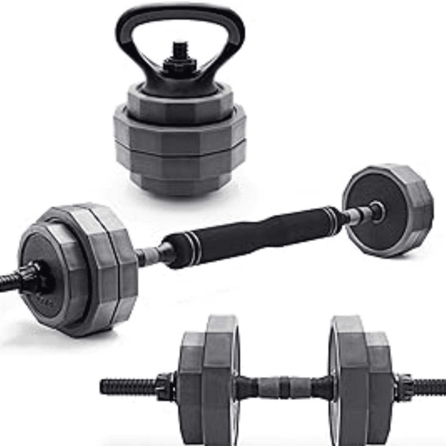 66 lb Multi-Use Adjustable Weight Set - Versatile Dumbbell, Barbell ...