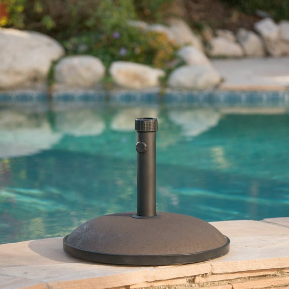 66 lb Round Umbrella Base - Heavy Duty Concrete Weighted Stand for 10ft ...