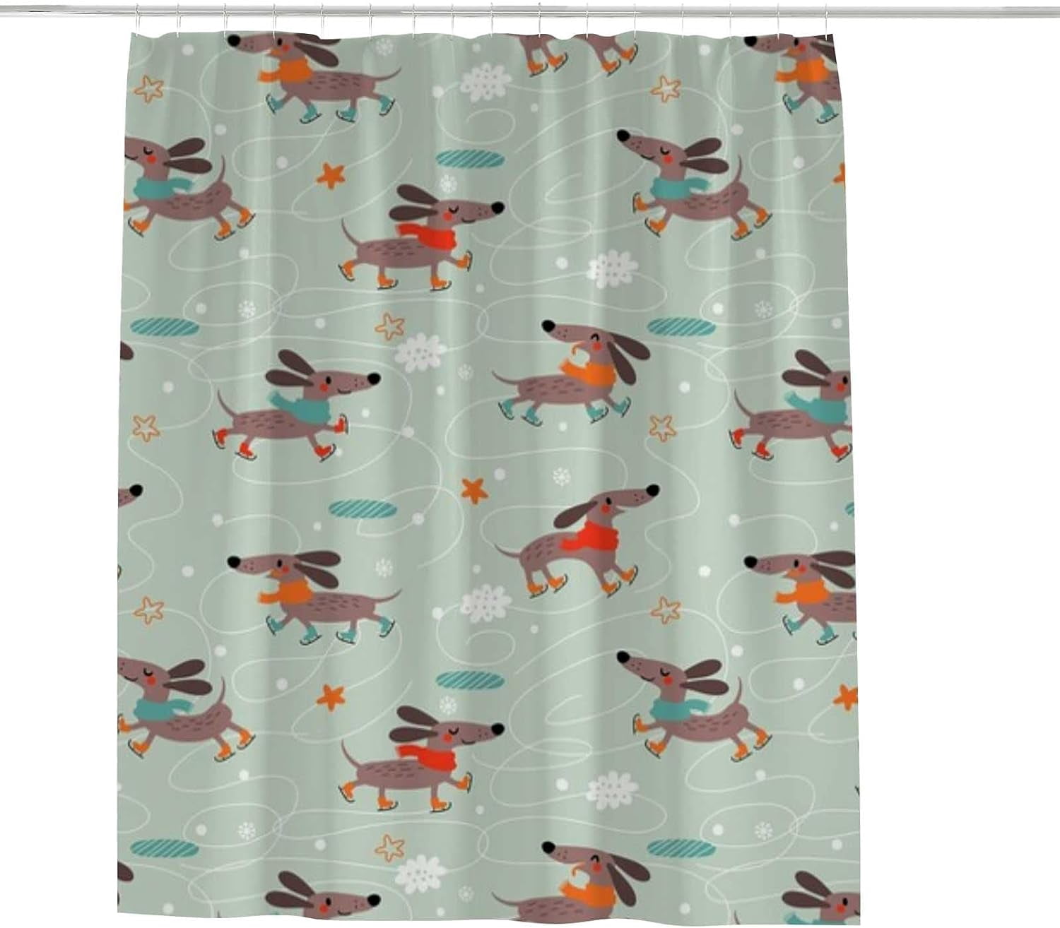 66 x 72 Inches Coolnut Shower Curtain Set with Hooks, Dauche Skate ...