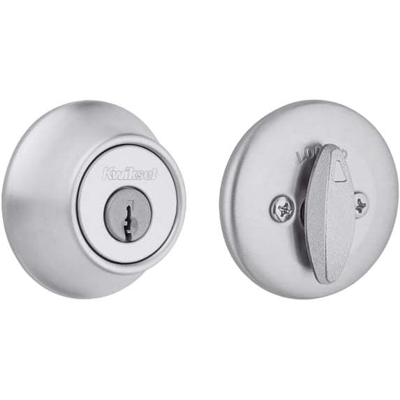 660 Dead Lock, Satin Chrome Round Exterior Keyed Front Entry Door ...