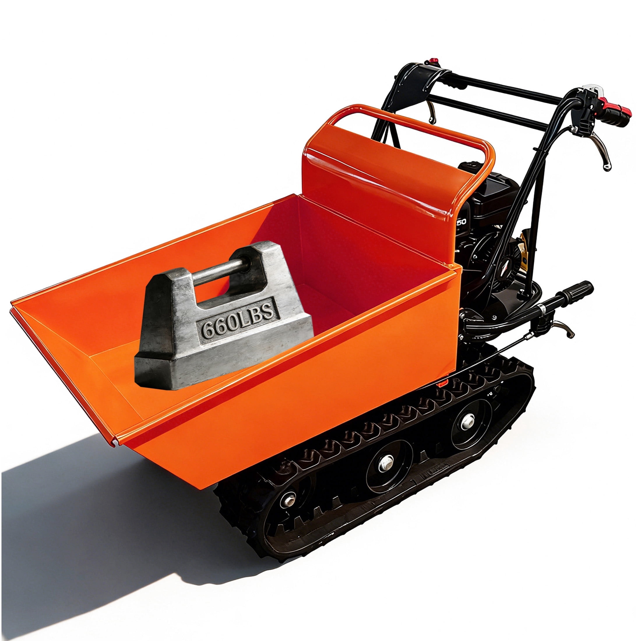 660 Lbs Capacity Track Barrow, Steel Welded Bucket Electric Wheelbarrow ...