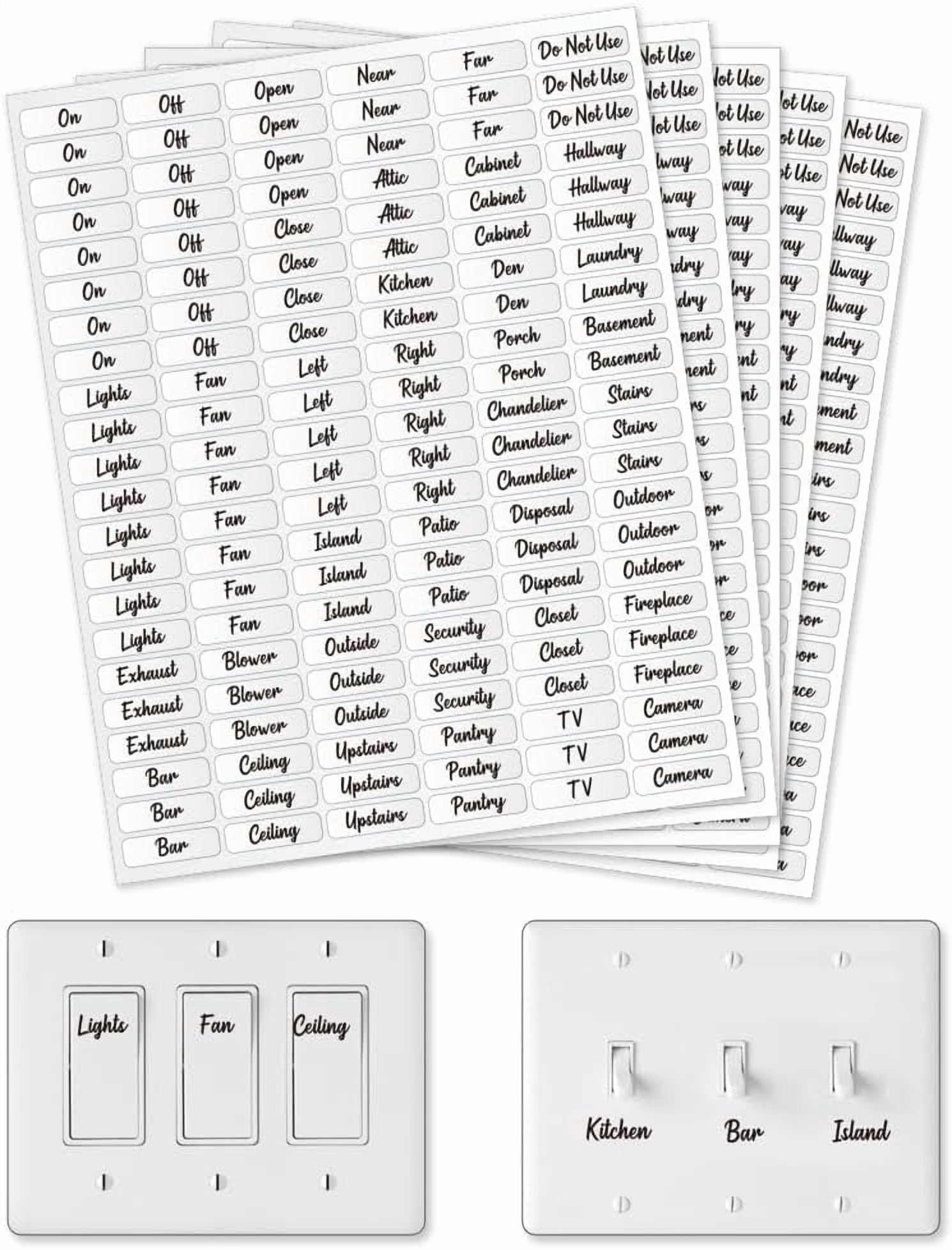 660 Pcs Light Switch Sticker Labels 37 Designs Transparent Switch ID ...