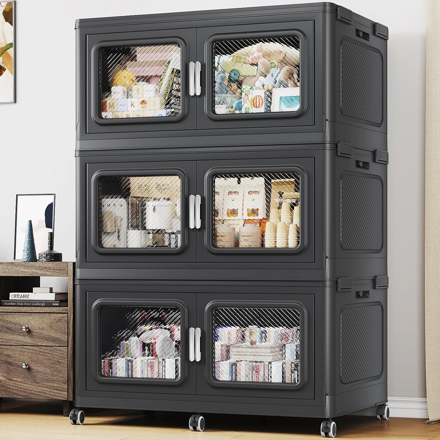660 Qt Stackable Storage Bin with Lids, 165Gal Extra Large Collapsible ...