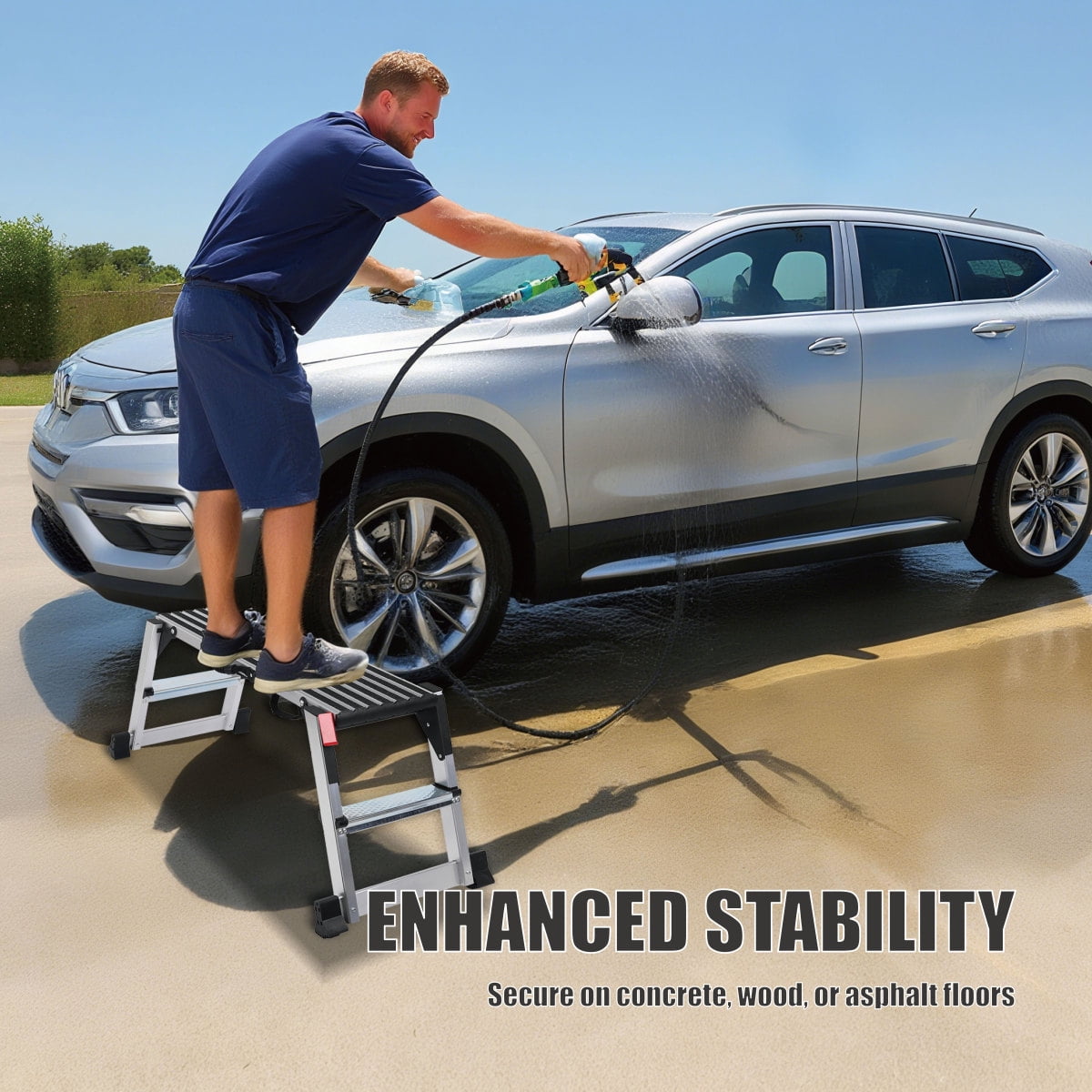 660 lbs Load Capacity Folding Work Platform Aluminum Drywall Stool ...