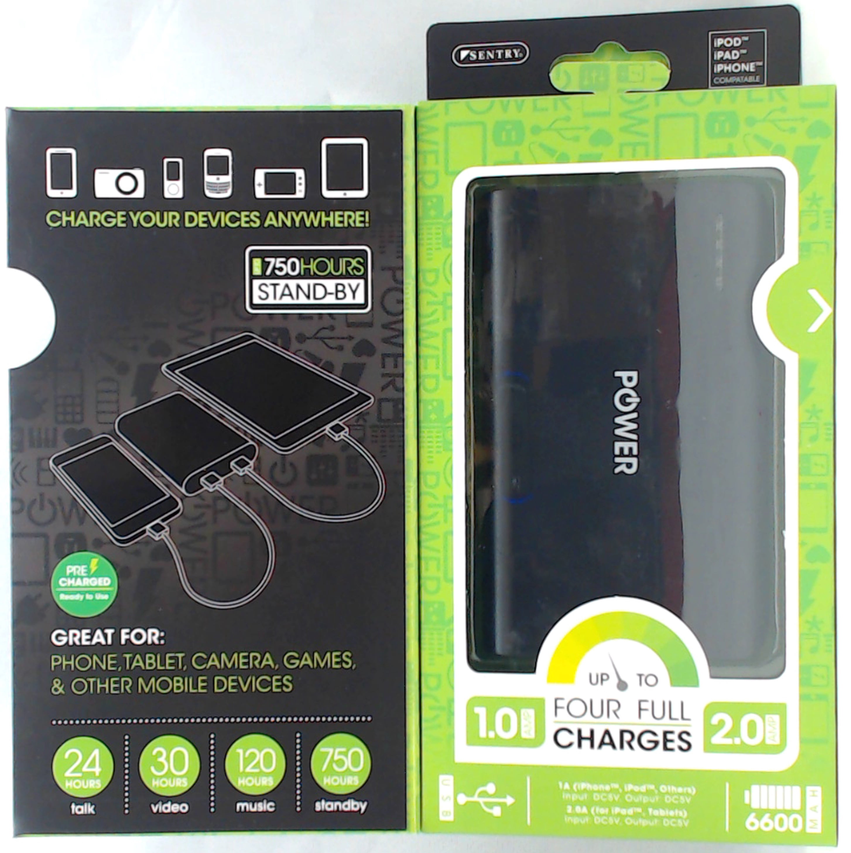 6600mAh, USB Portable External Battery Power Bank Charger For Cell ...