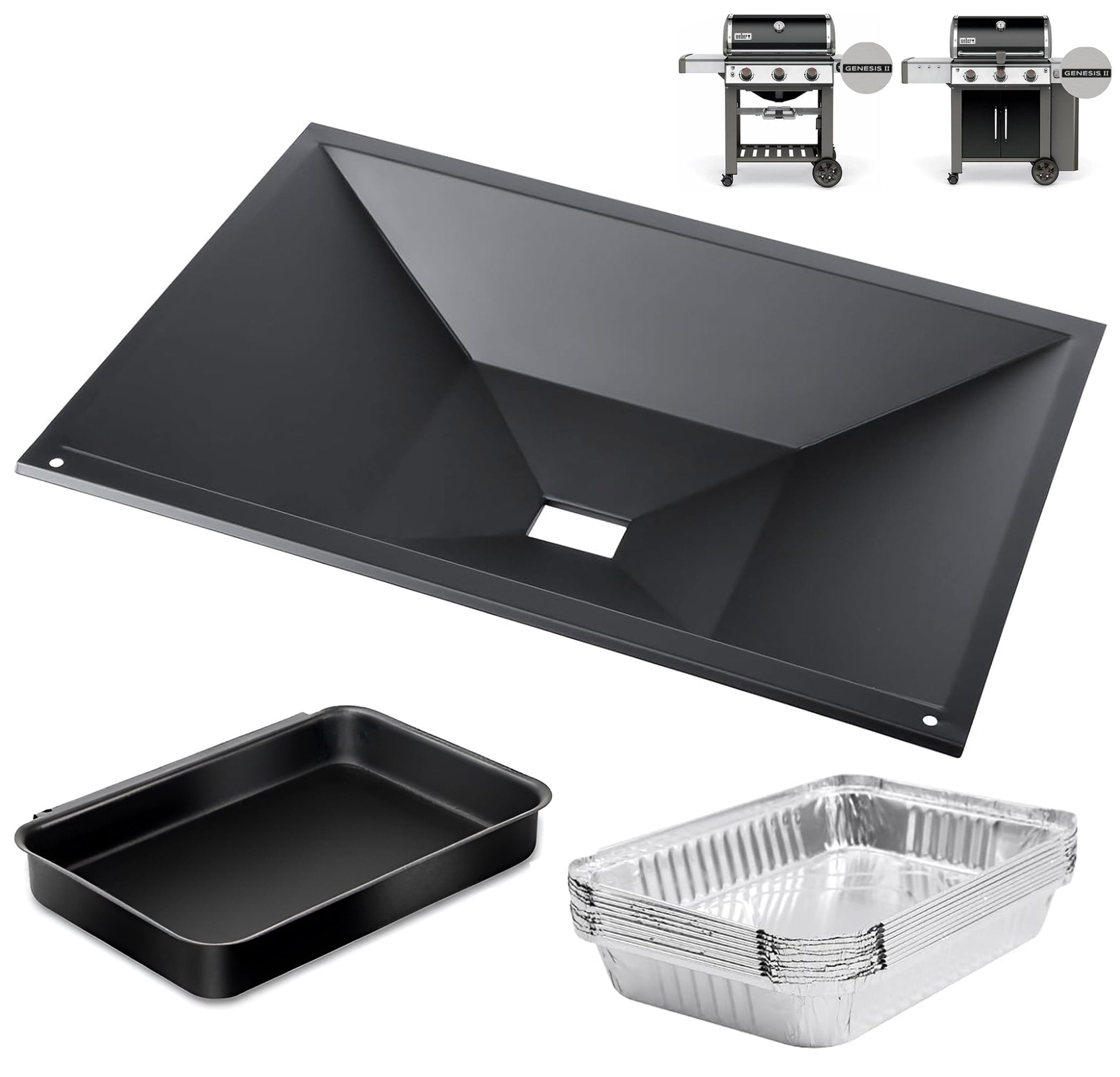 66036 Grease Tray, 67047 Drip Pan for Weber Genesis II 300 Series, Fits ...