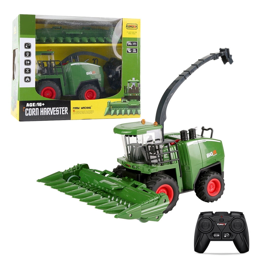 6607 1:24 Scale RC Silage Harvest Model 2.4GHz Remote Control Crop ...