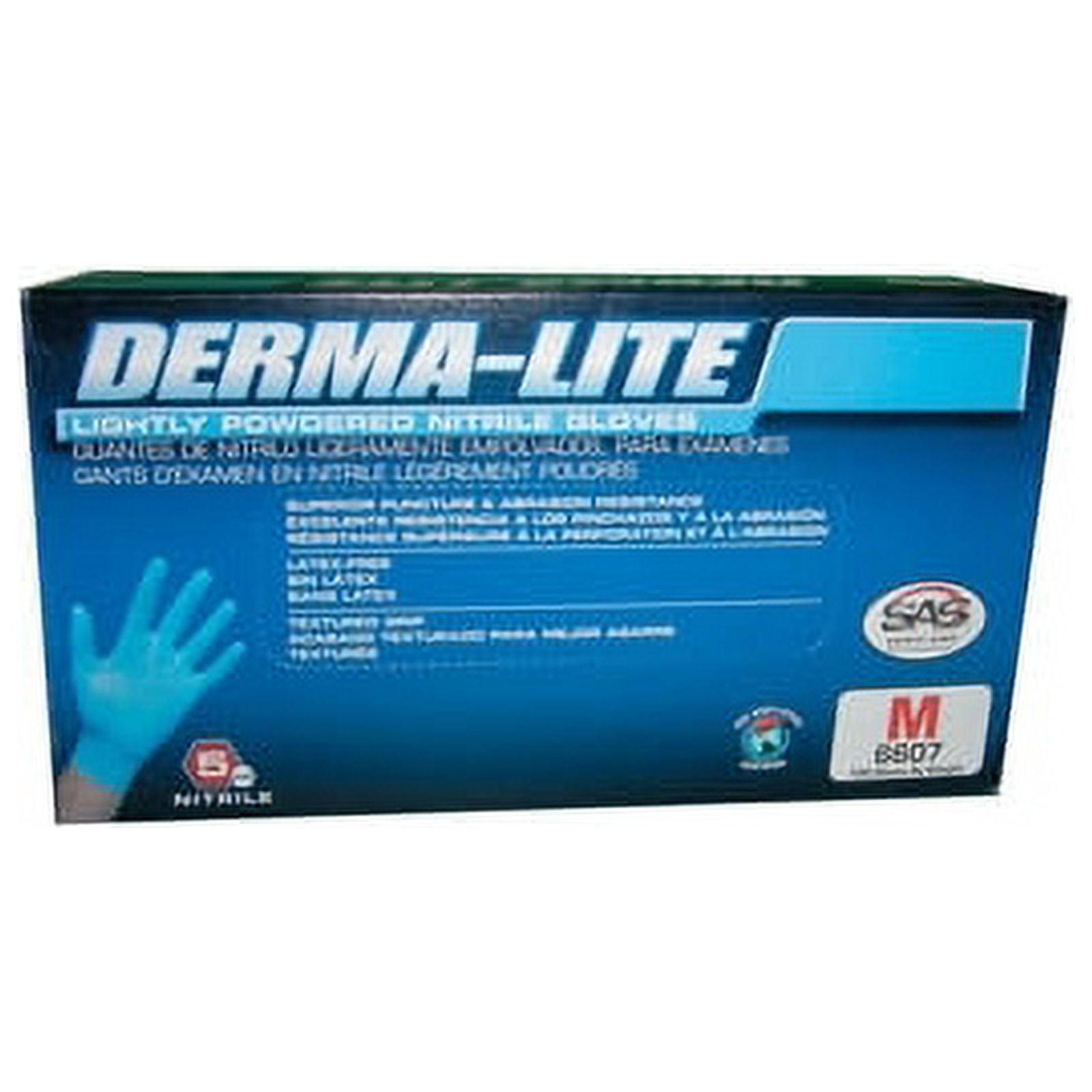 6609 Derma-Lite Lightly Powdered Disposable Nitrile 5 Mil XL Gloves ...