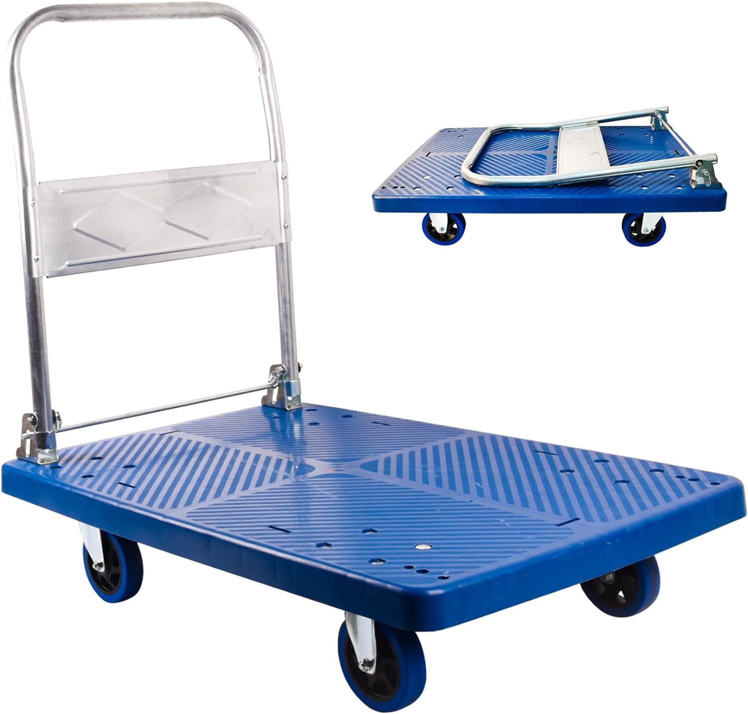 660LBS Foldable Heavy Duty Moving Hand Push Cart Dolly Flatbed Platform ...