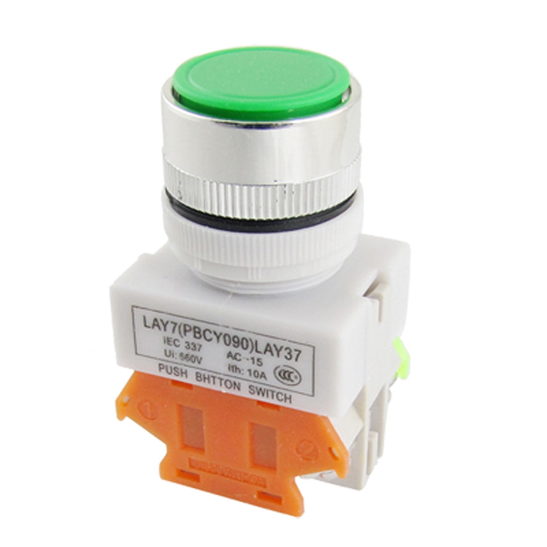660V 10A Round Sign Momentary Push Button Switch 22mm 7/8" 1 N/O 1 N/C ...
