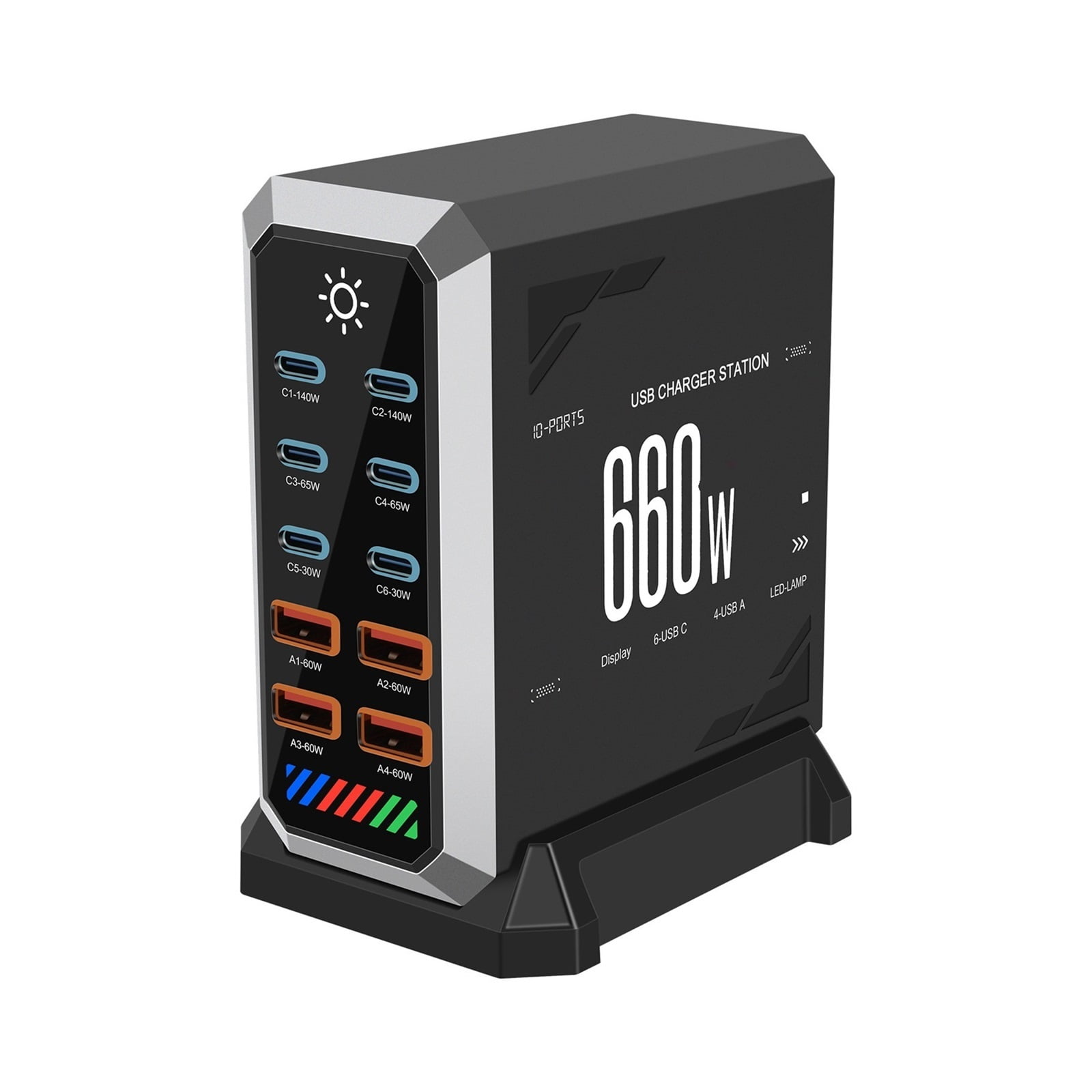 660W Fast USB C Pro Charger Block,10 Port Charging Station,Dual 140W ...
