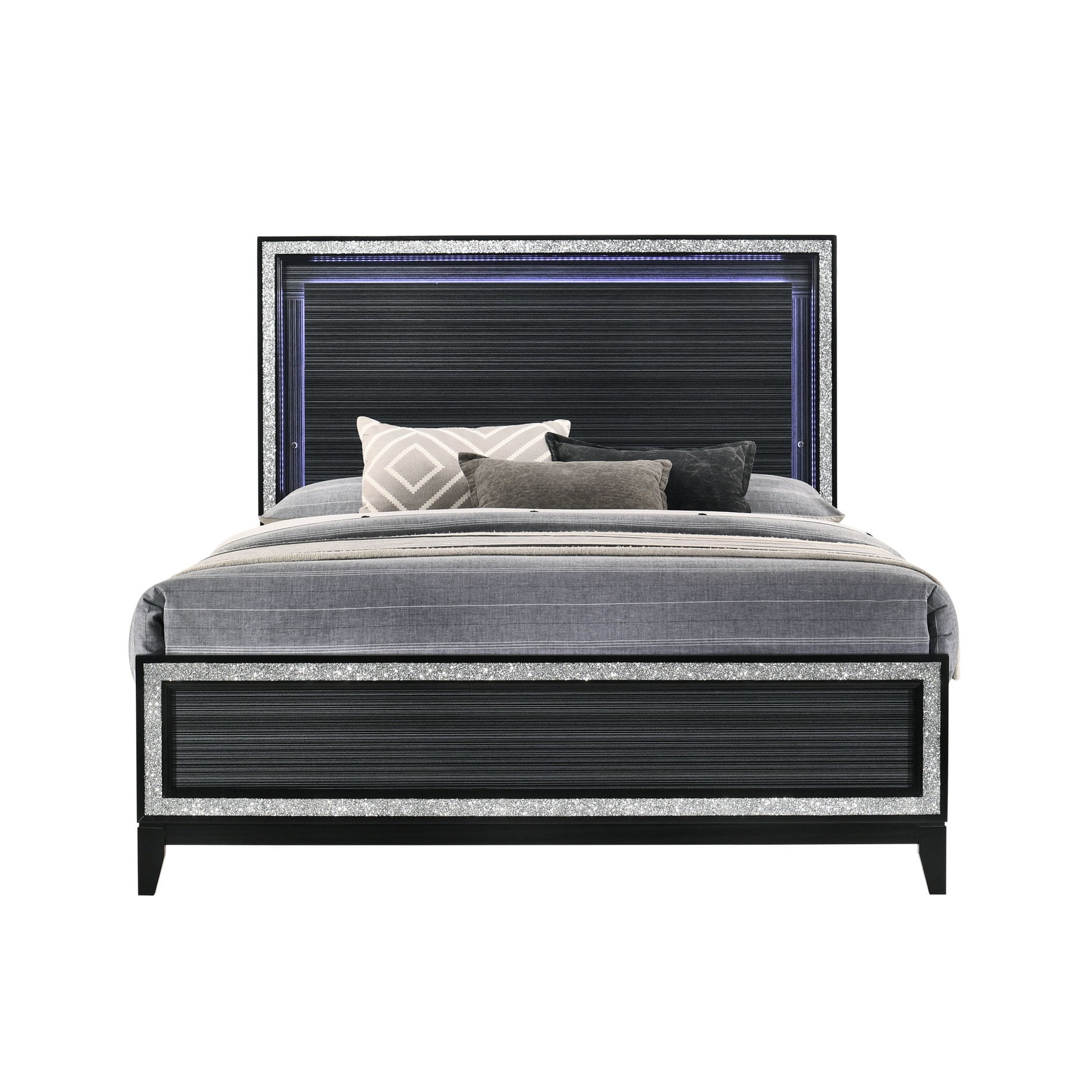 660lbs Weight Capacity Queen Bed with LED Lighting for Bedroom Decor ...
