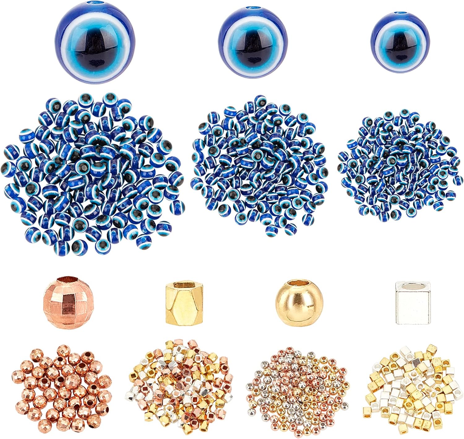 660pcs Beads 300pcs Blue Lucky Beads 6mm 8mm 10mm Resin Beads with 9 ...