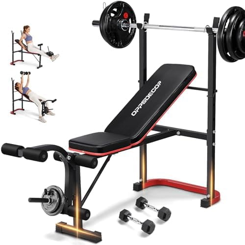 661LBS Weight Bench Set, 8 in 1 Adjustable Bench Press with Squat Rack ...