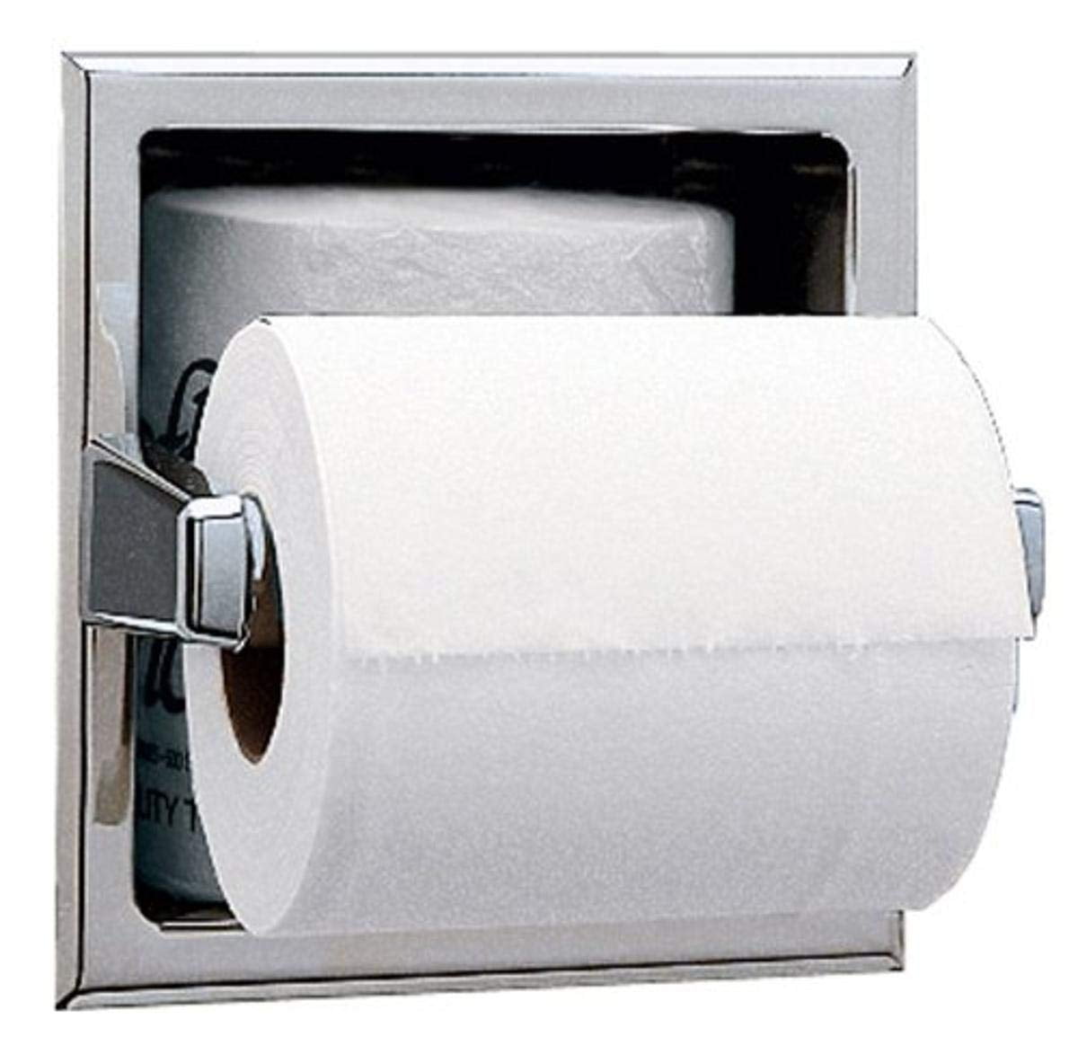6637 Stainless Steel Recessed Toilet Tissue Dispenser with Extra Roll ...