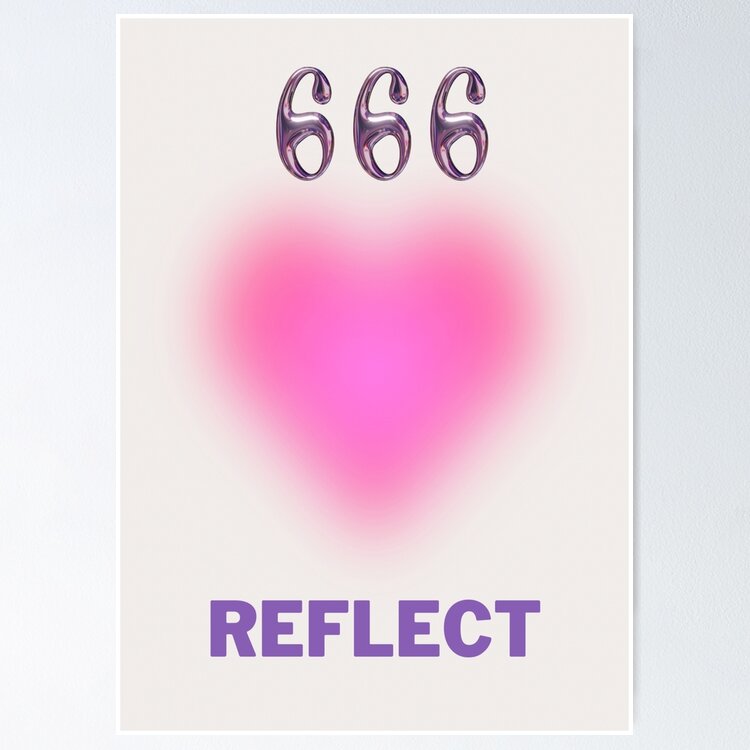 666 ANGEL NUMBER AURA HEART UNFRAMED Poster, 12x18 - Walmart.com