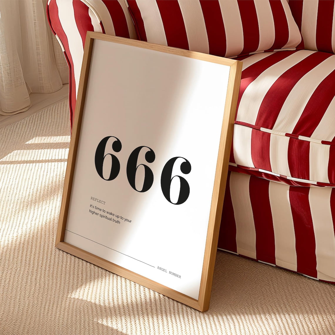 666 Angel Number Print, Minimalist Spiritual Wall Art Home Decor #1010 ...