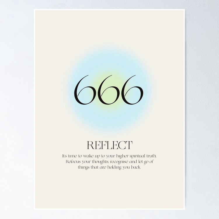 666 'Reflect' Angel Number UNFRAMED Poster, 24x36 - Walmart.com