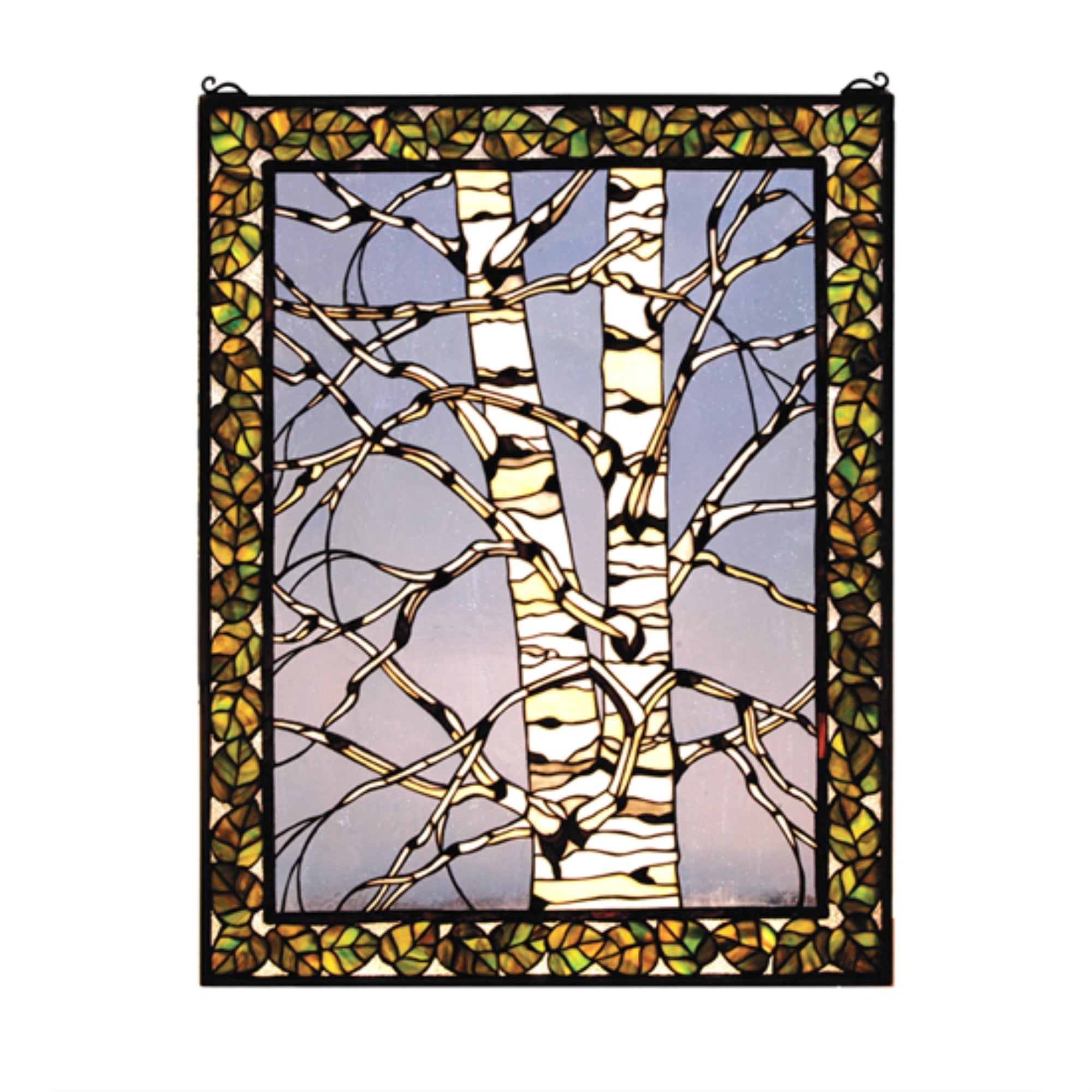 28"W X 36"H Birch Tree in Winter Right Stained Glass Window - Walmart.com
