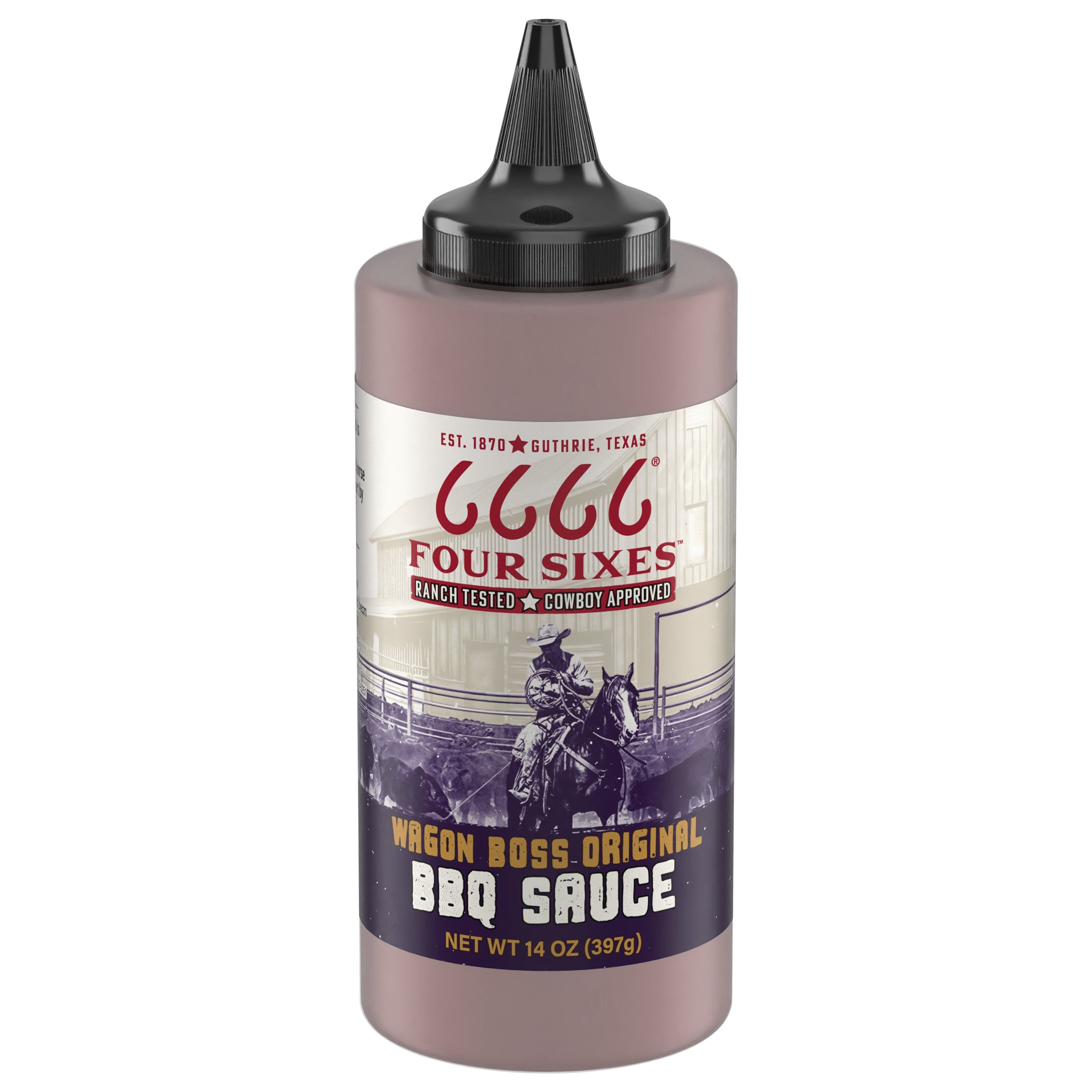 Four Sixes Ranch Wagon Boss Original BBQ Sauce, 14 oz - Walmart.com