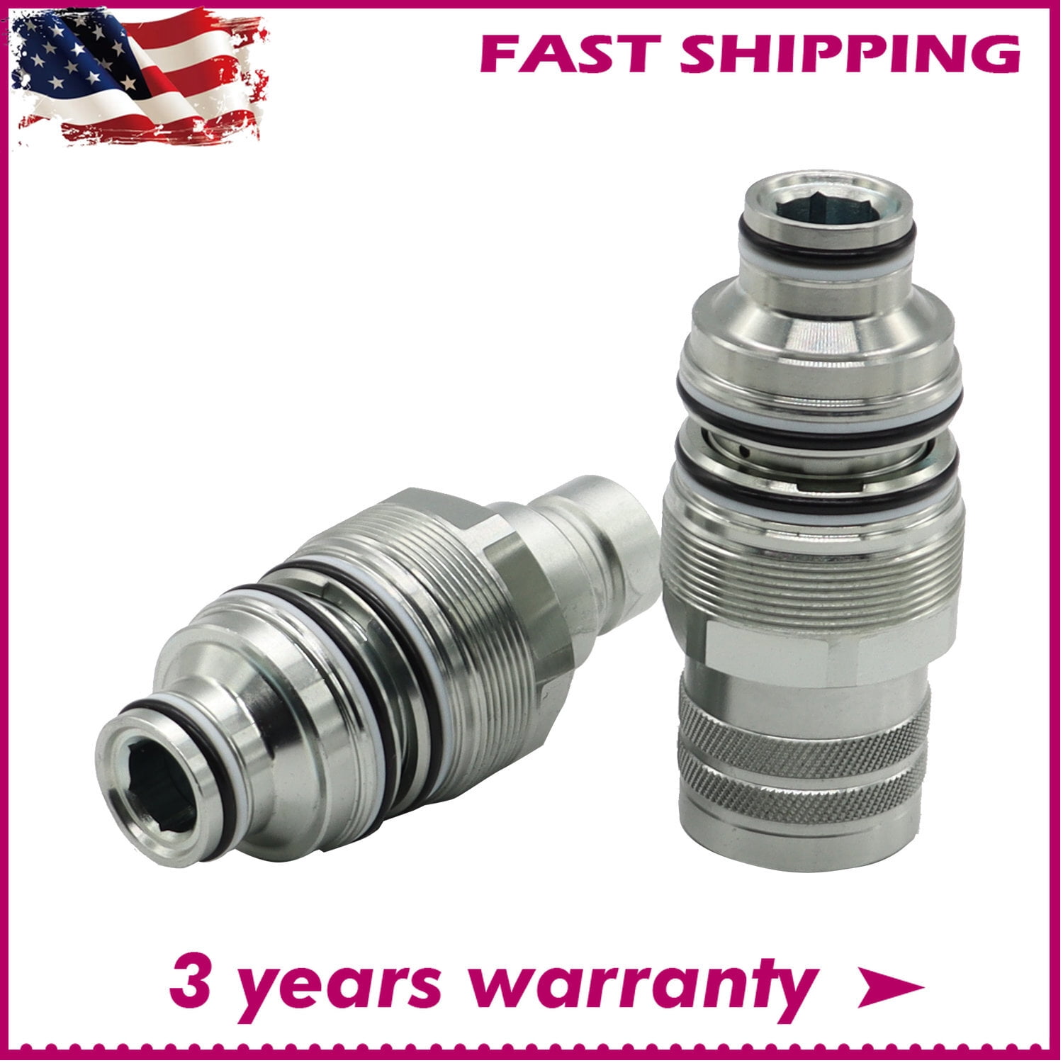 6679837 6680018, New Male & Female Flat Face Coupler Kit Fit For Bobcat ...