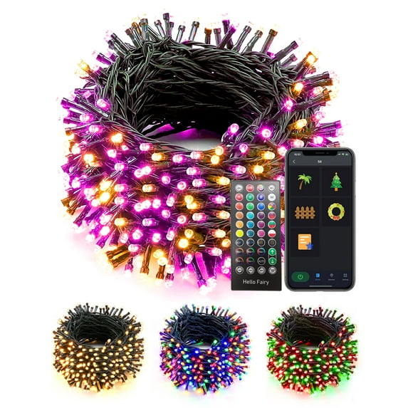 66FT 200 LED Smart Halloween String Lights Color Changing Programmable ...