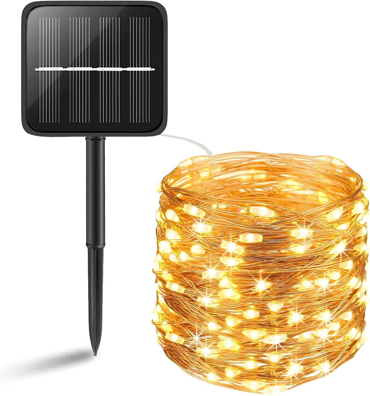 66FT 200 LED Solar Fairy String Lights Waterproof Garden Lights Party ...