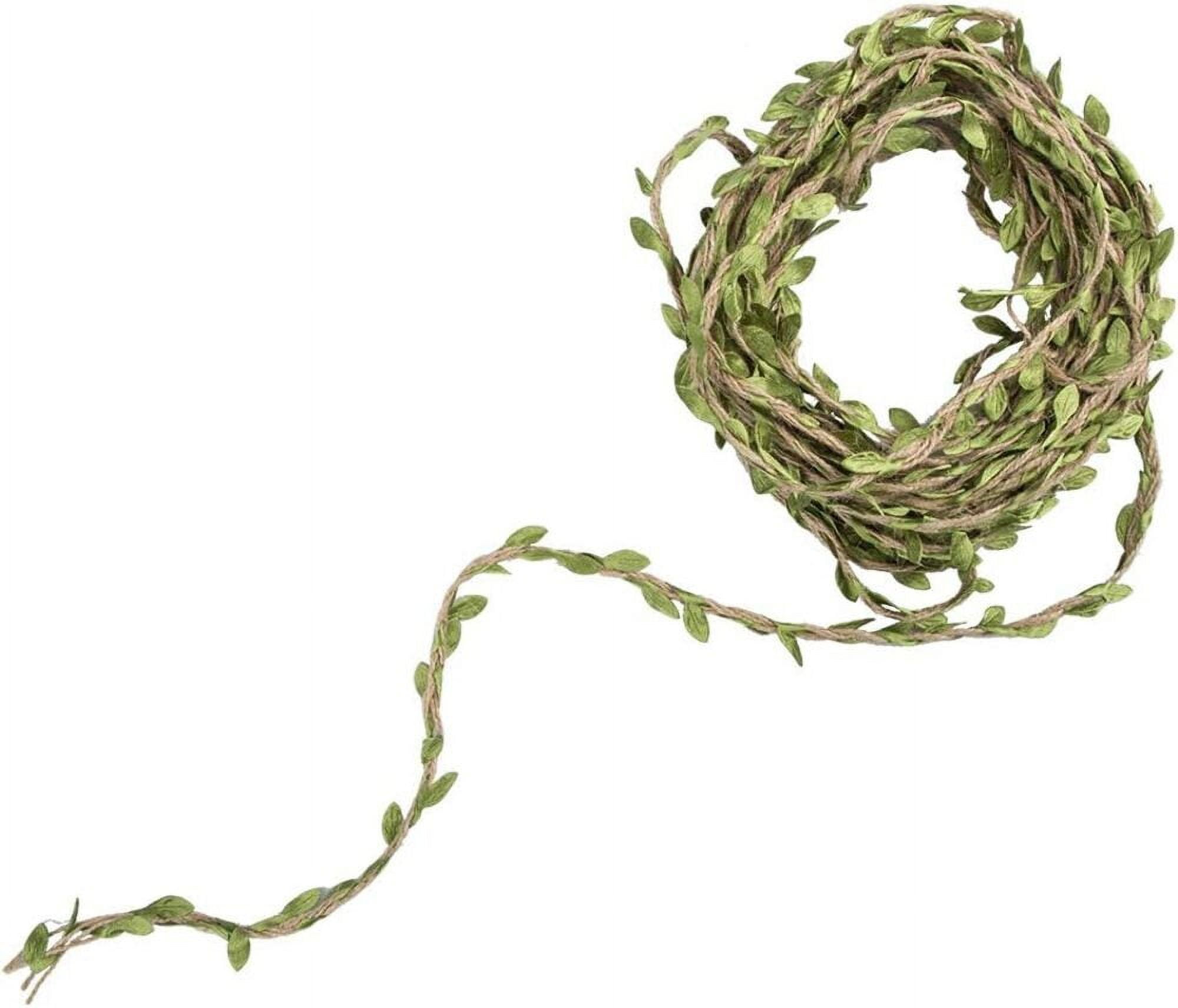 66FT Artificial Vines, Burlap Leaf Ribbon, Green Garland Leaves Foliage ...