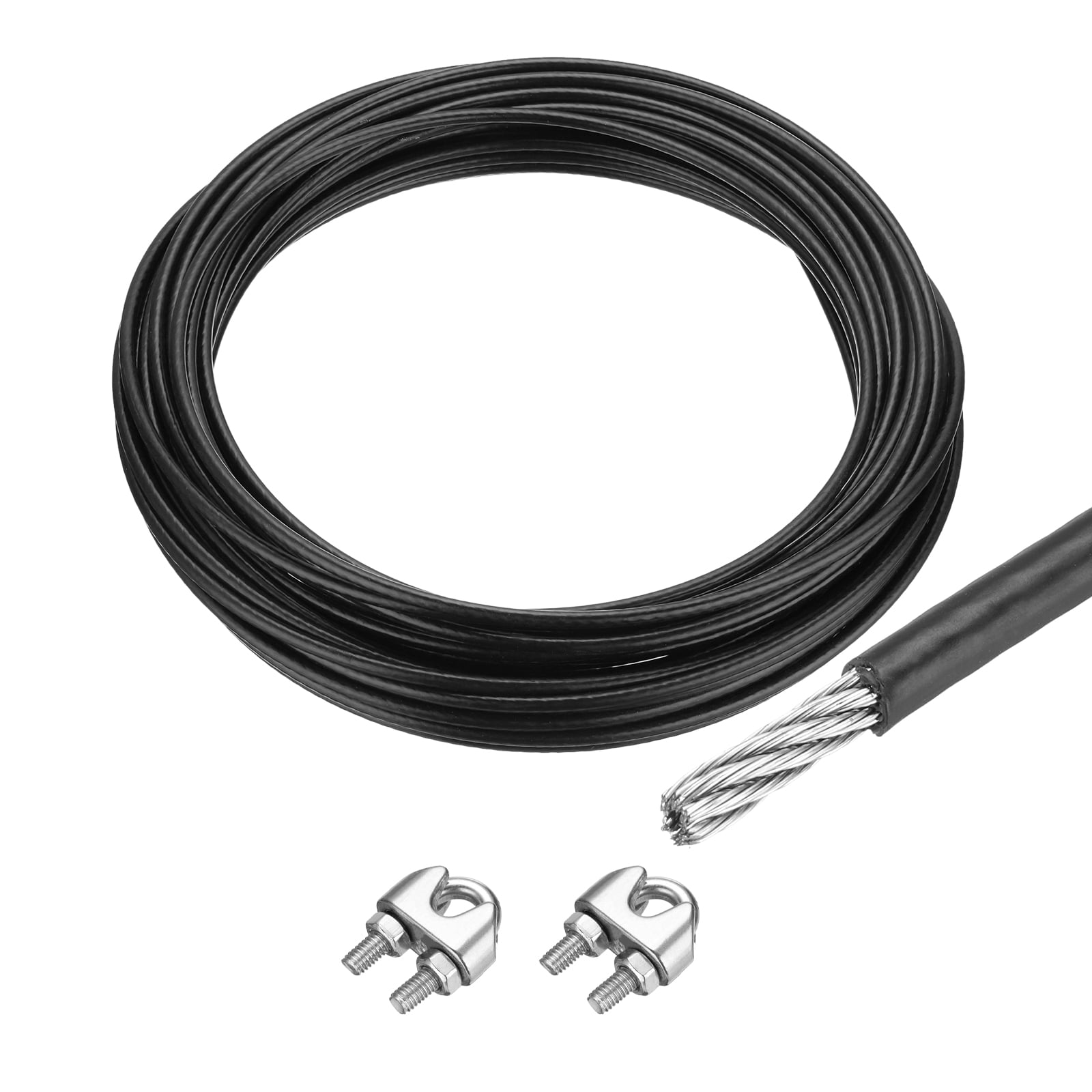 66Ft(20M) Wire Rope 304 Stainless Steel Cable 3/16" (5.0 mm) Vinyl ...