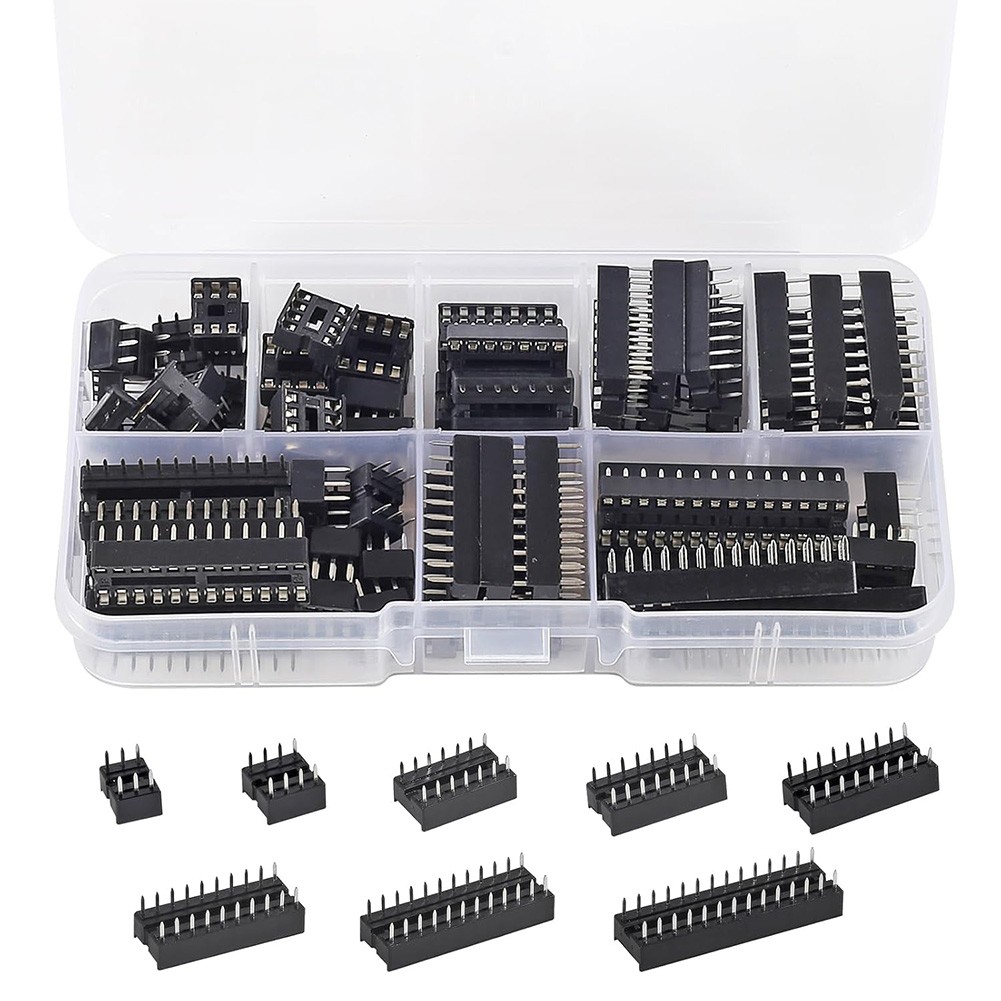 66PCS 2.54 mm Pitch DIP IC Sockets Adaptor Assortment Kit for ...