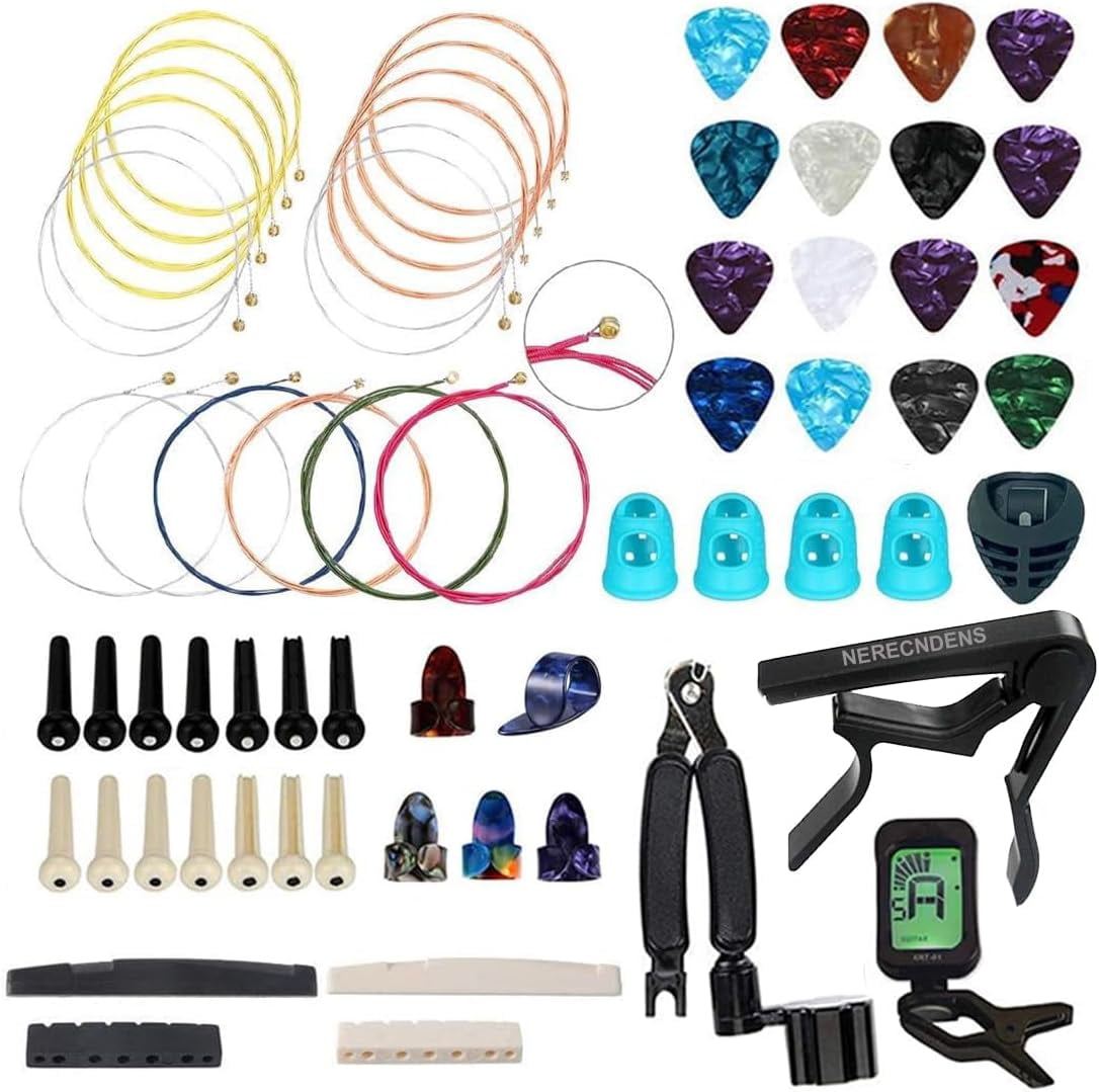66PCS Guitar Accessories Kit, Acoustic Guitar Changing Tool, Including ...