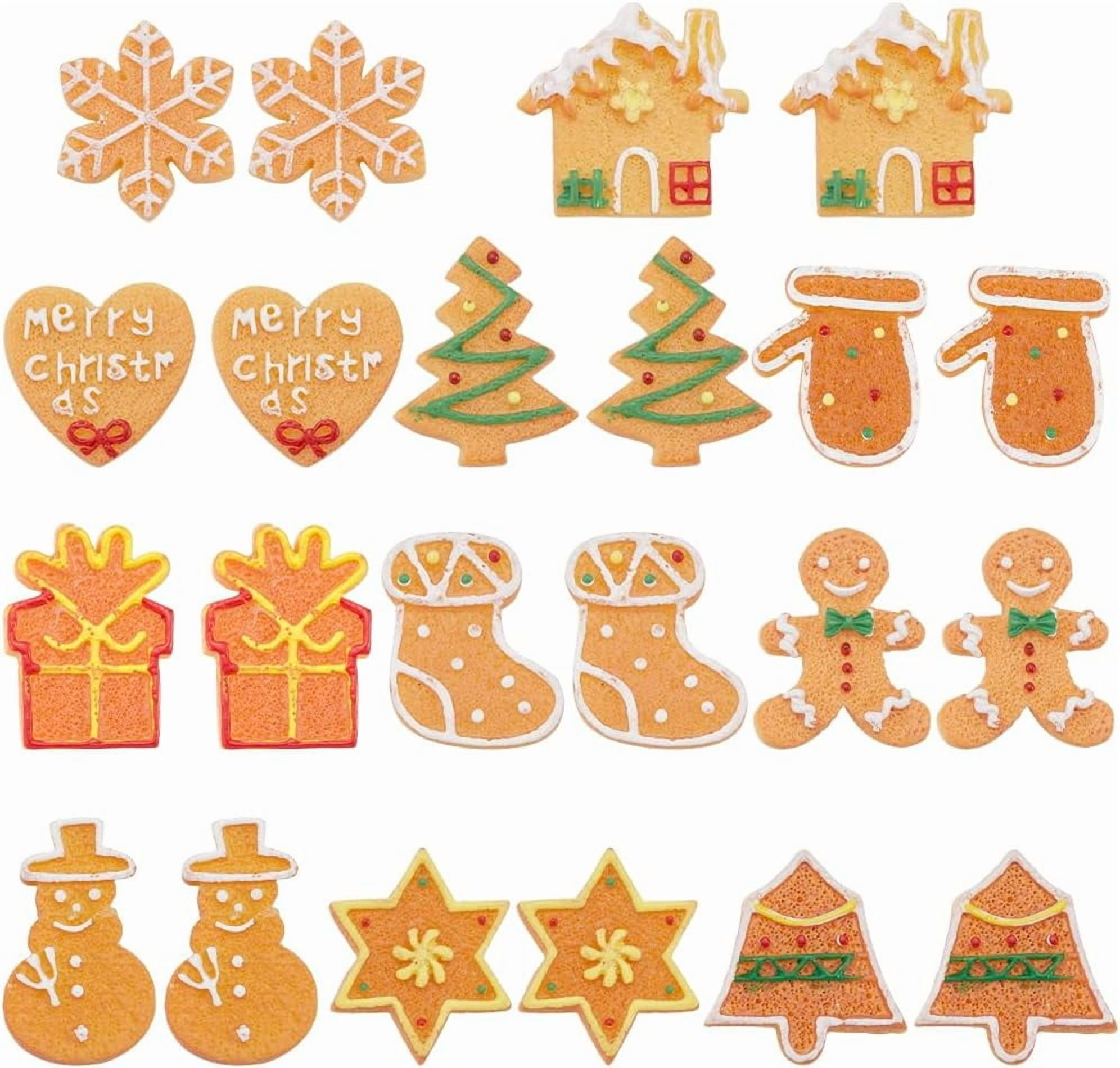 66Pcs 11 Styles Christmas Cabochons Holiday Resin Charms Bulk Assorted ...