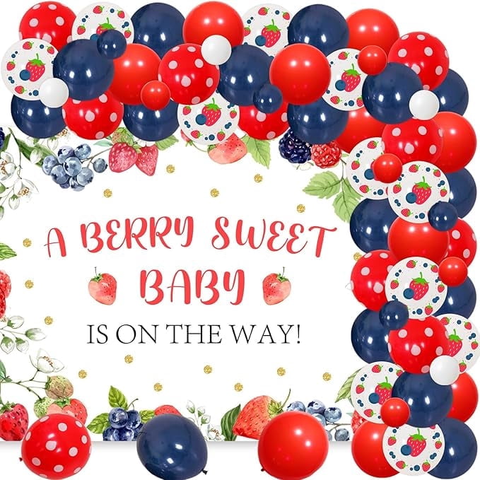 66Pcs Berry Sweet Baby Shower Decorations, Blueberry Strawberry Balloon ...