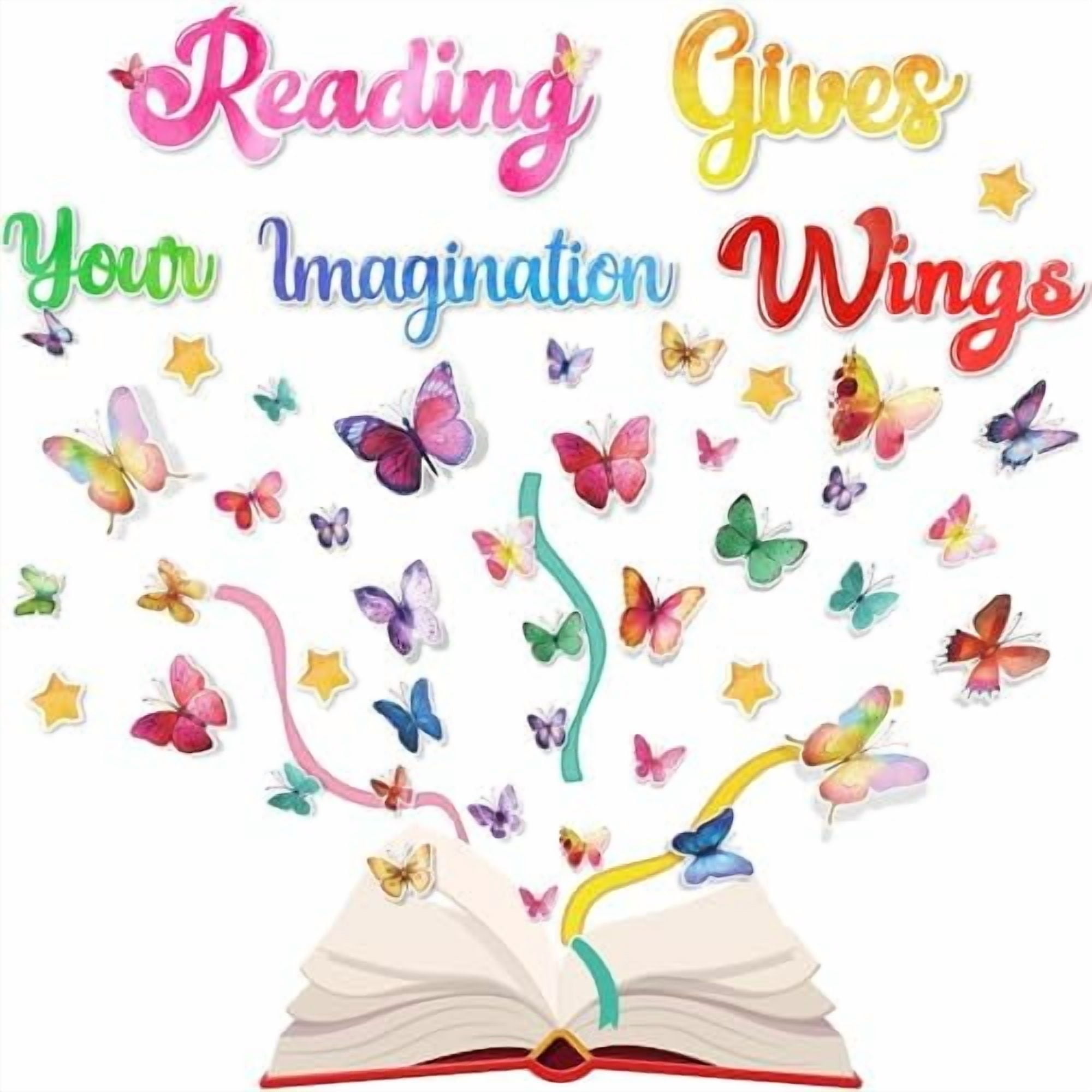 66Pcs Reading Bulletin Board Decorations, Reading Gives Your ...