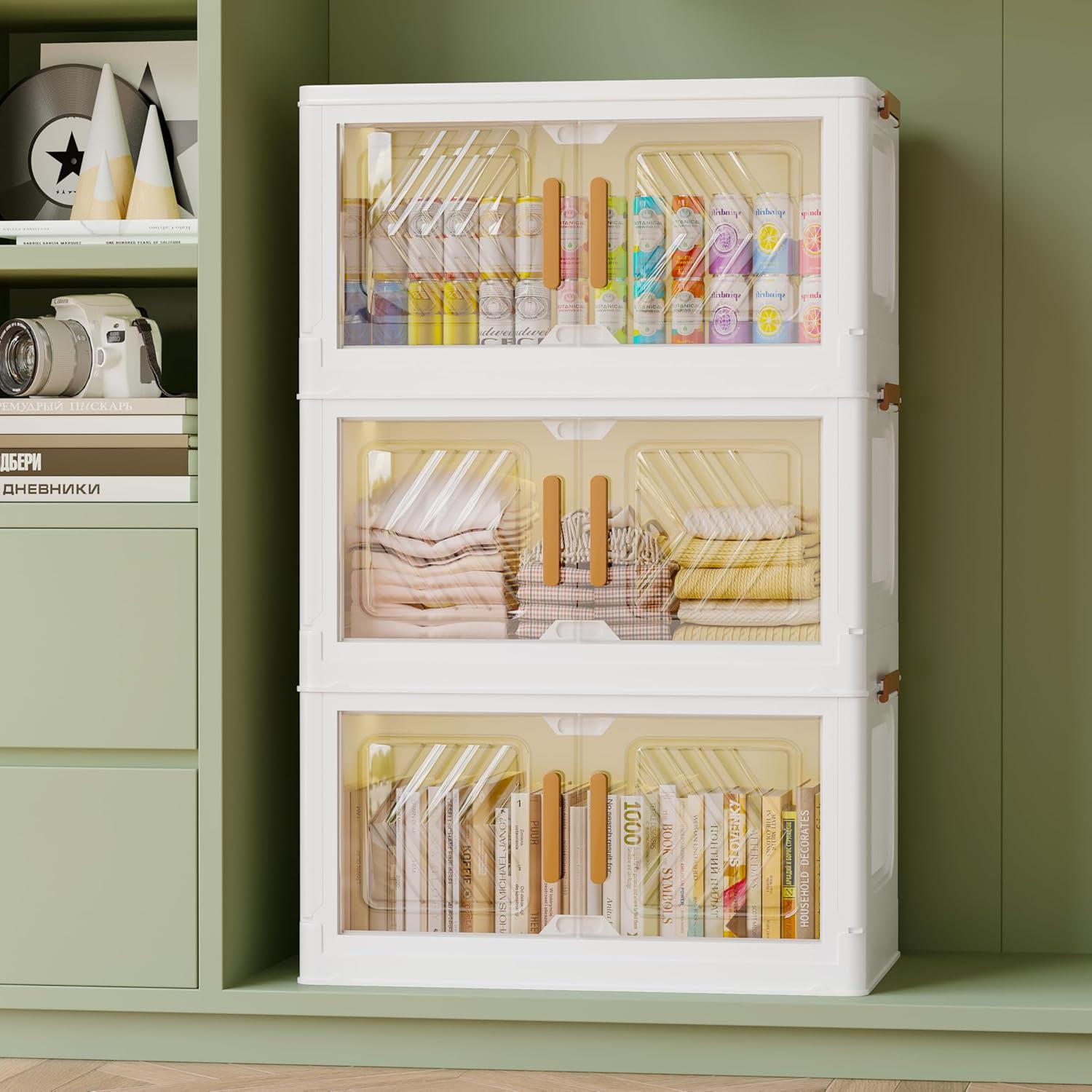 66QT Stackable Storage Bins with Lid, Closet Organizers with Lockable ...