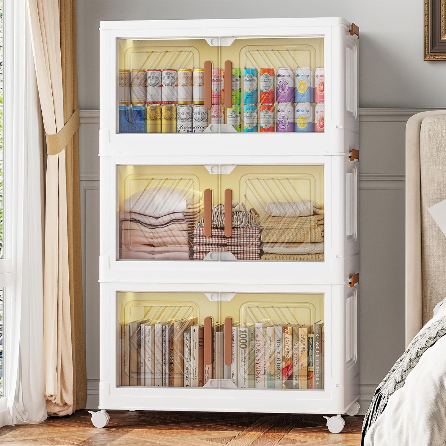 66QT Stackable Storage Bins with Lid, Closet Organizers with Lockable ...