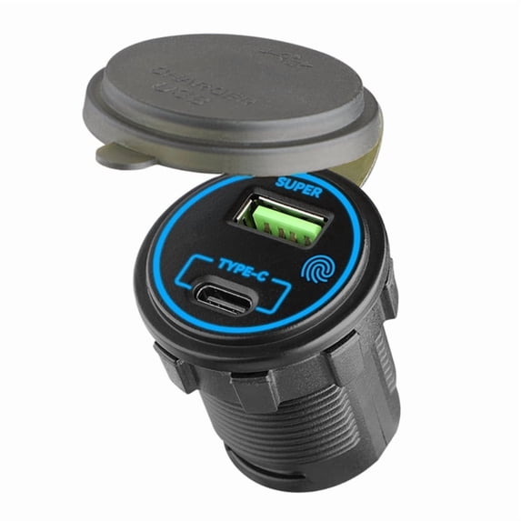 66W Car Charger USB C and USB 2-Port Charaging Socket for Car Boats And ...