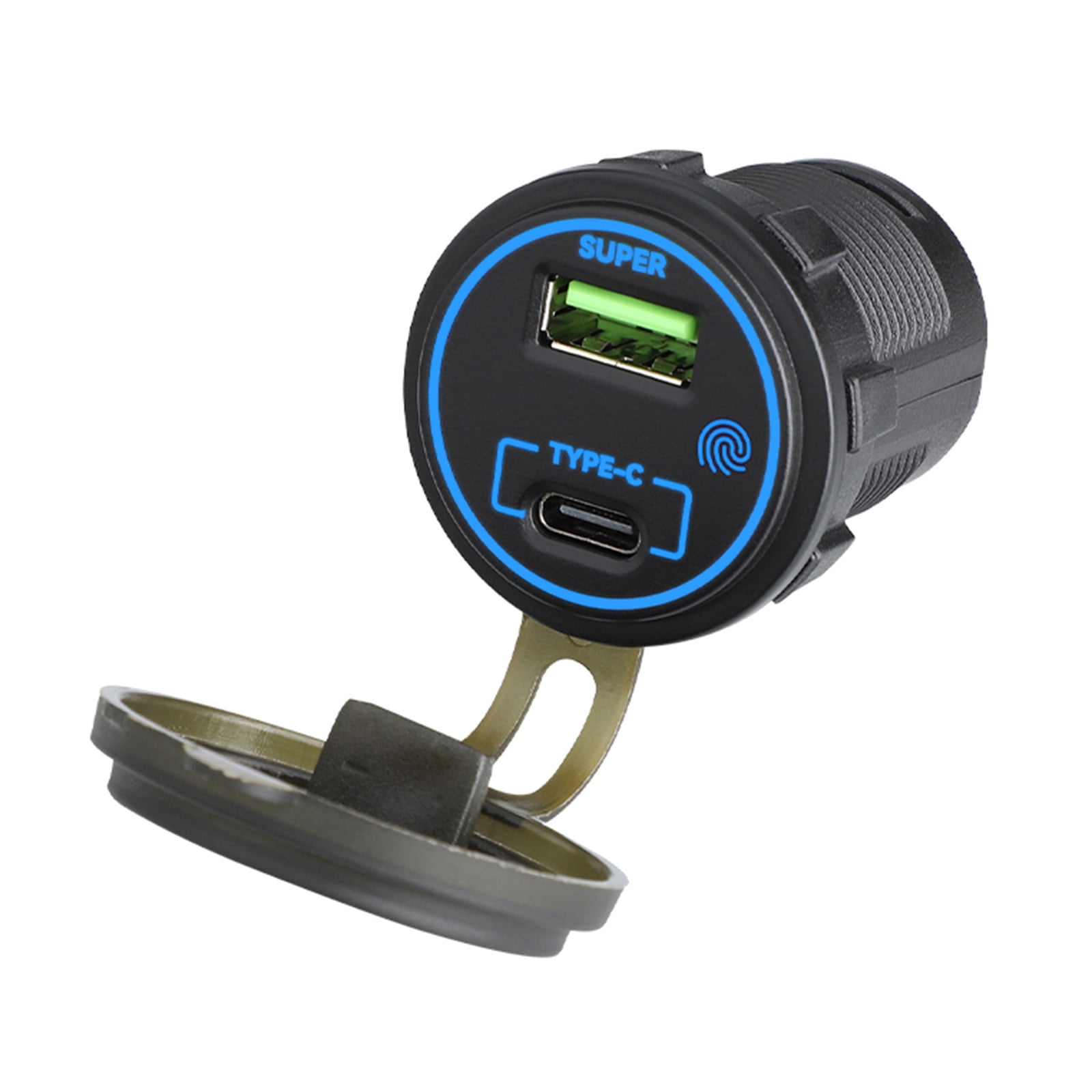 66W Car Charging Adapter Double Port Type C PD30W+USB 36W with Touch ...
