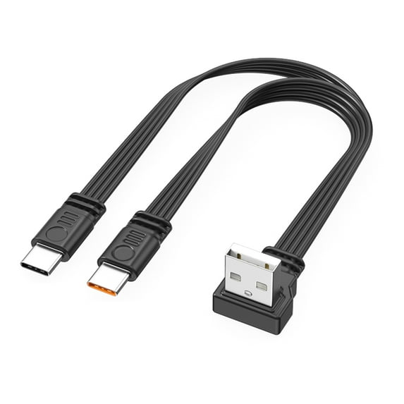 66W Fast Charging USB to Double Type C Cable with 90 Degree Angled ...